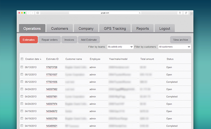 Web & iPhone App To Automate Workflow of A Car Service Center Company